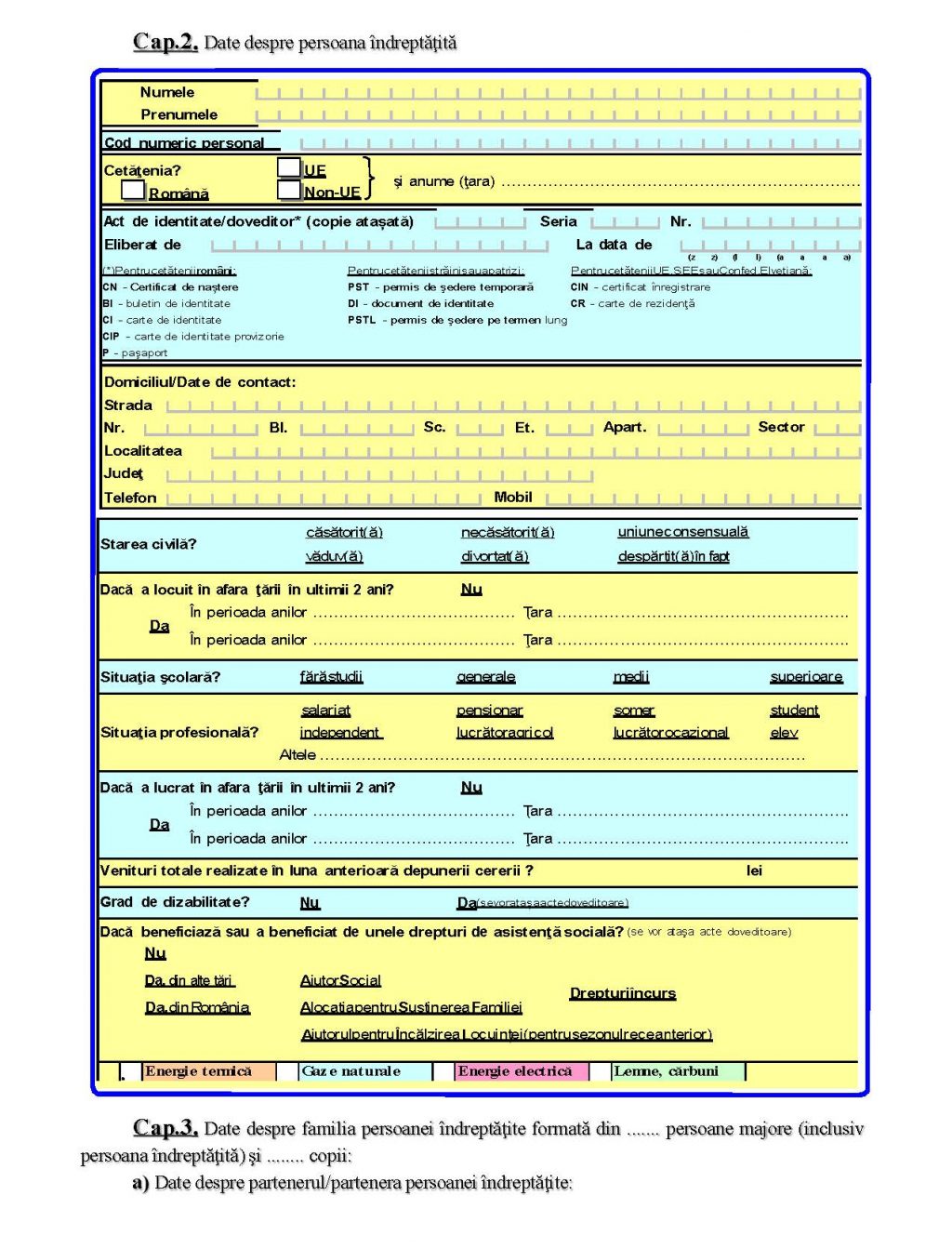 Cerere - Declarație pe propria răspundere pentru acordarea unor ...