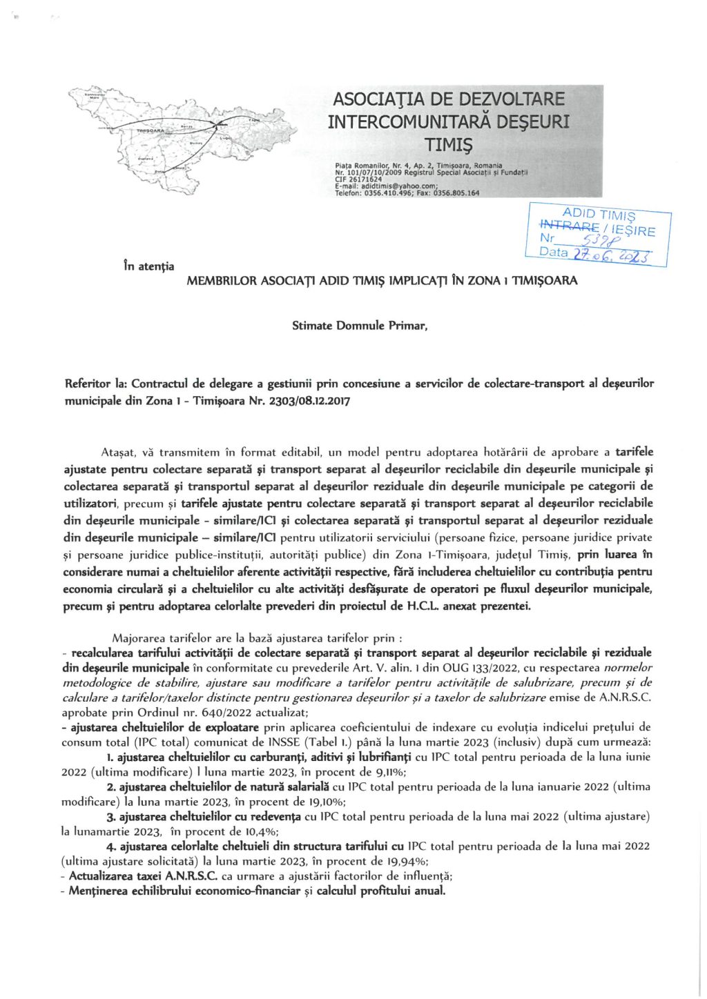 Consultare publică – Documentație pentru aprobarea tarifelor de ...